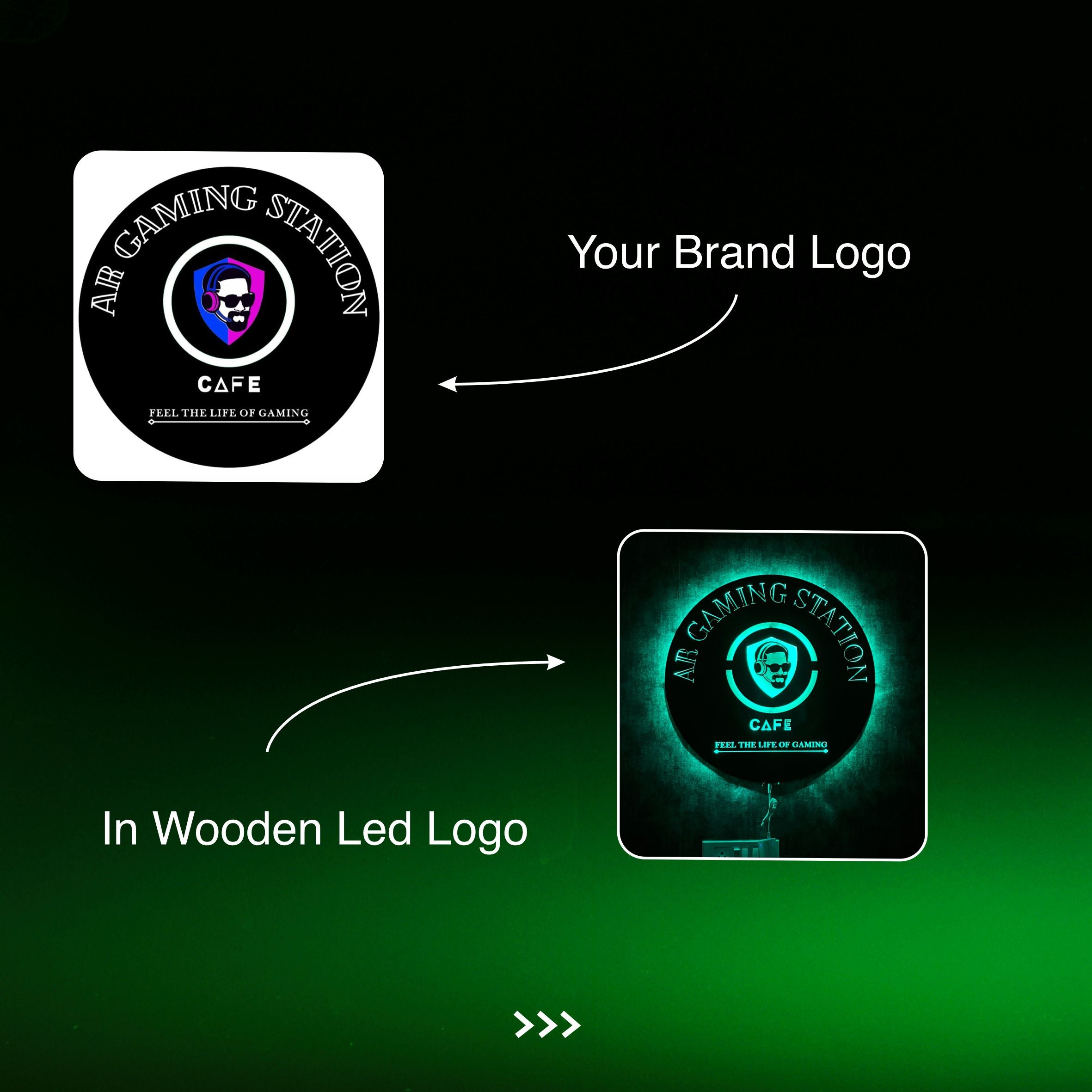 Customized Wooden LED LOGO – Printed Man